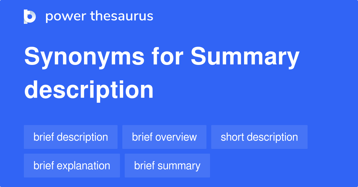 66 SUMMARY DESCRIPTION Synonyms