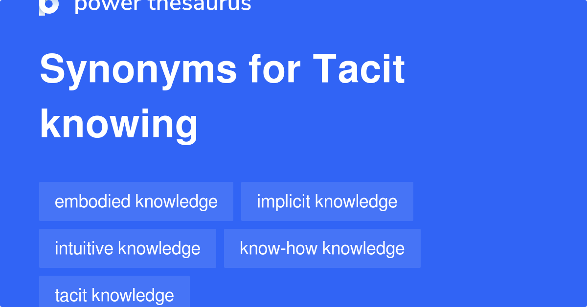 Tacit Knowing synonyms - 9 Words and Phrases for Tacit Knowing