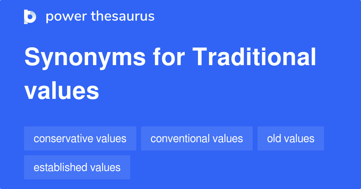TRADITIONAL VALUES Synonyms: 646 Similar Words & Phrases
