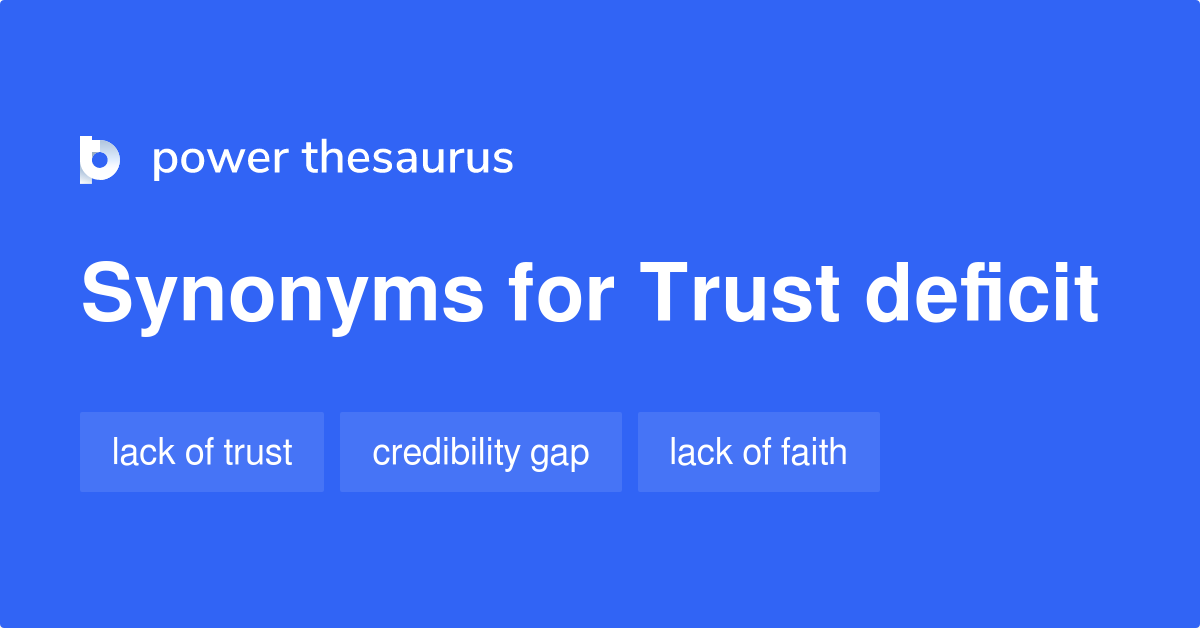 TRUST DEFICIT Synonyms: 53 Similar Phrases