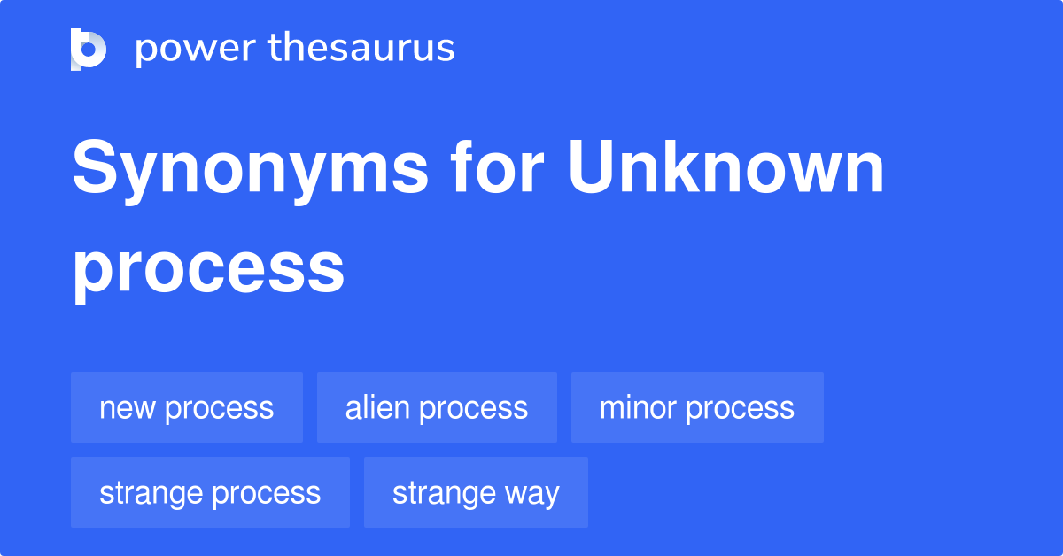 Unknown Process synonyms - 19 Words and Phrases for Unknown Process