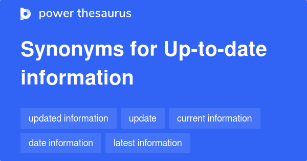 UP-TO-DATE INFORMATION Synonyms: 265 Similar Words & Phrases