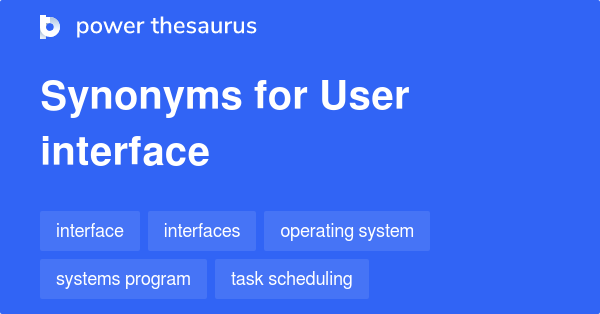USER INTERFACE Synonyms: 542 Similar Words & Phrases