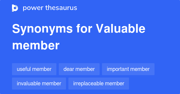 VALUABLE MEMBER Synonyms: 27 Similar Phrases