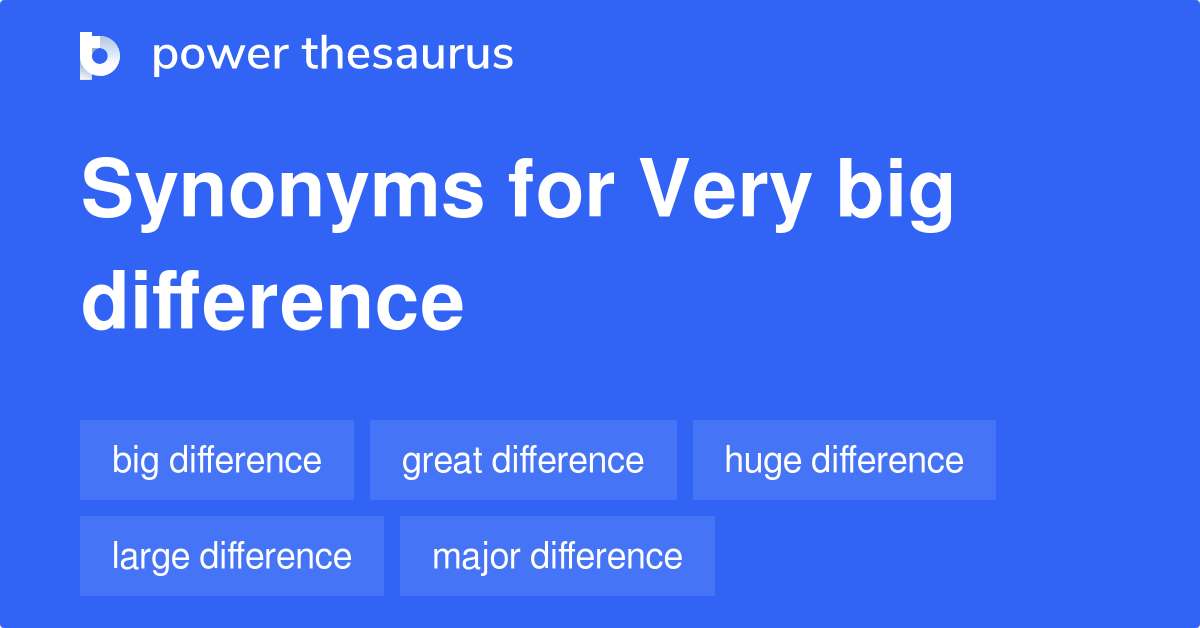 VERY BIG DIFFERENCE Synonyms: 278 Similar Words & Phrases