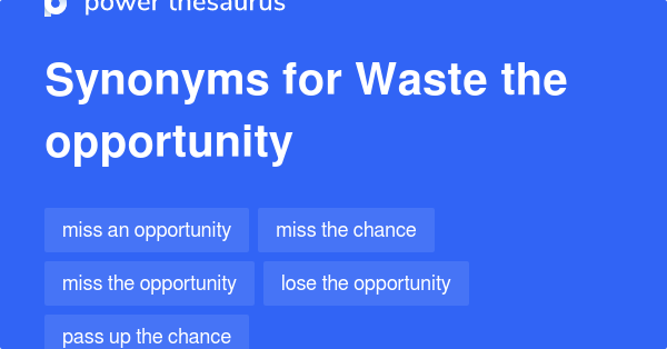 Waste The Opportunity synonyms - 164 Words and Phrases for Waste The ...