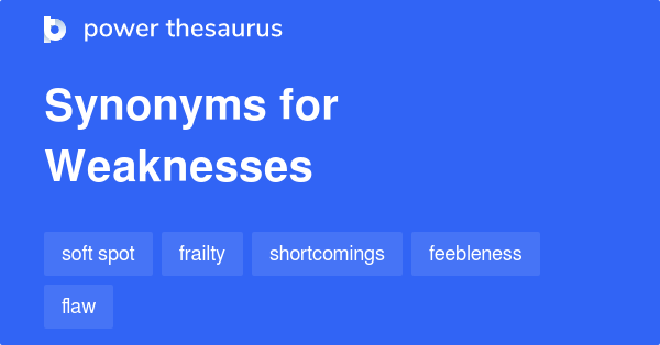 WEAKNESSES Synonyms: 634 Similar Words & Phrases