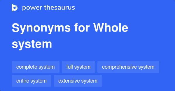 115 WHOLE SYSTEM Synonyms